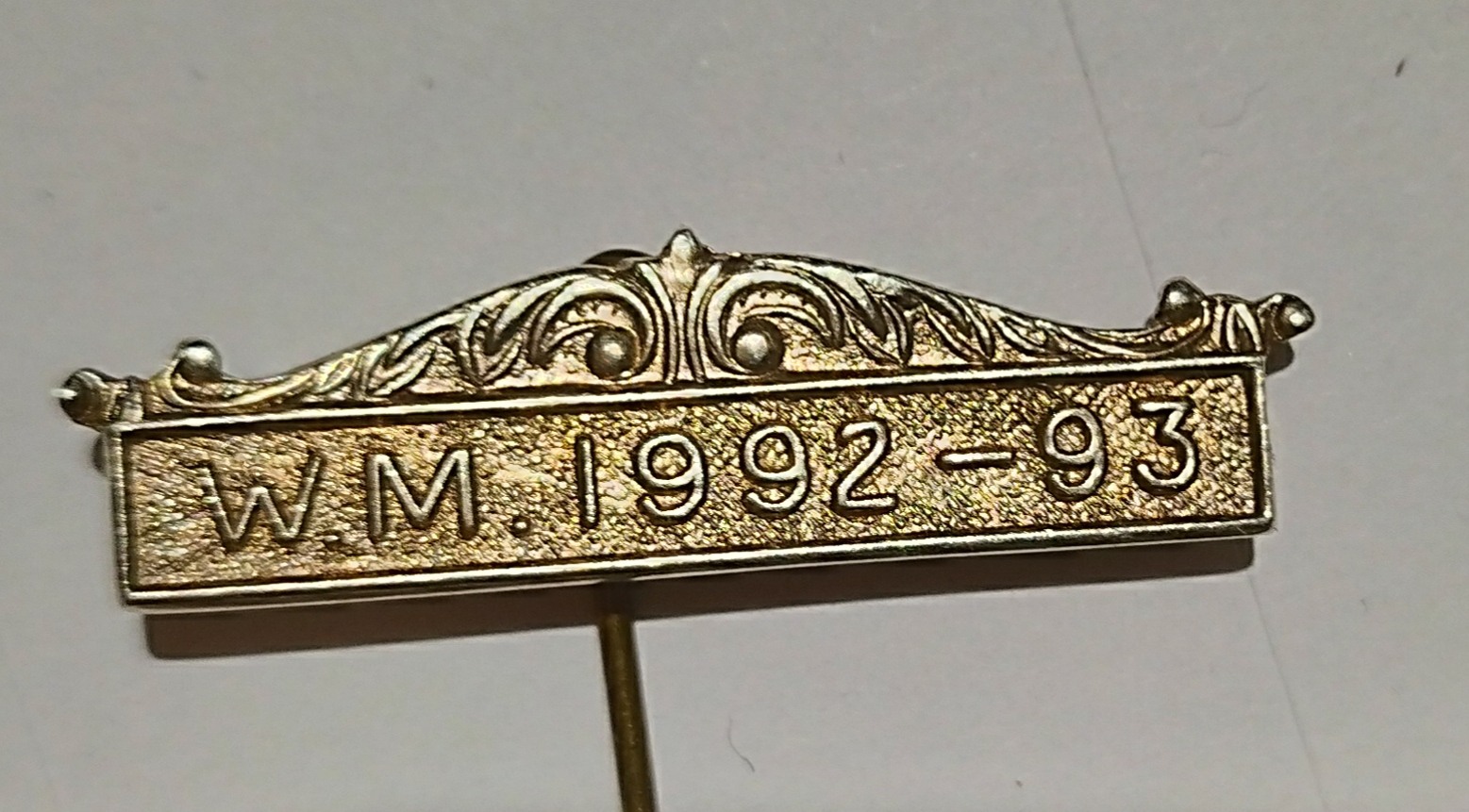 Breast Jewel Top Date Bar - WM 1992-93 - Gun Metal [G351-1992-93] - £6. ...