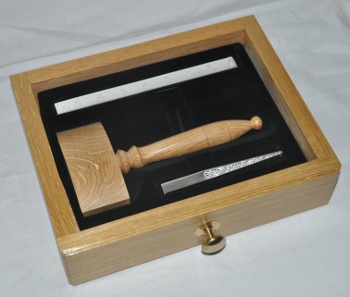 Working Tools set [silverplated] in 3 Drawer Cabinet [Oak] [F063OAK ...