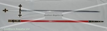 Sword - Cross Shaped Hilt White Grip & Red Scabbard - 900mm [RX009P ...